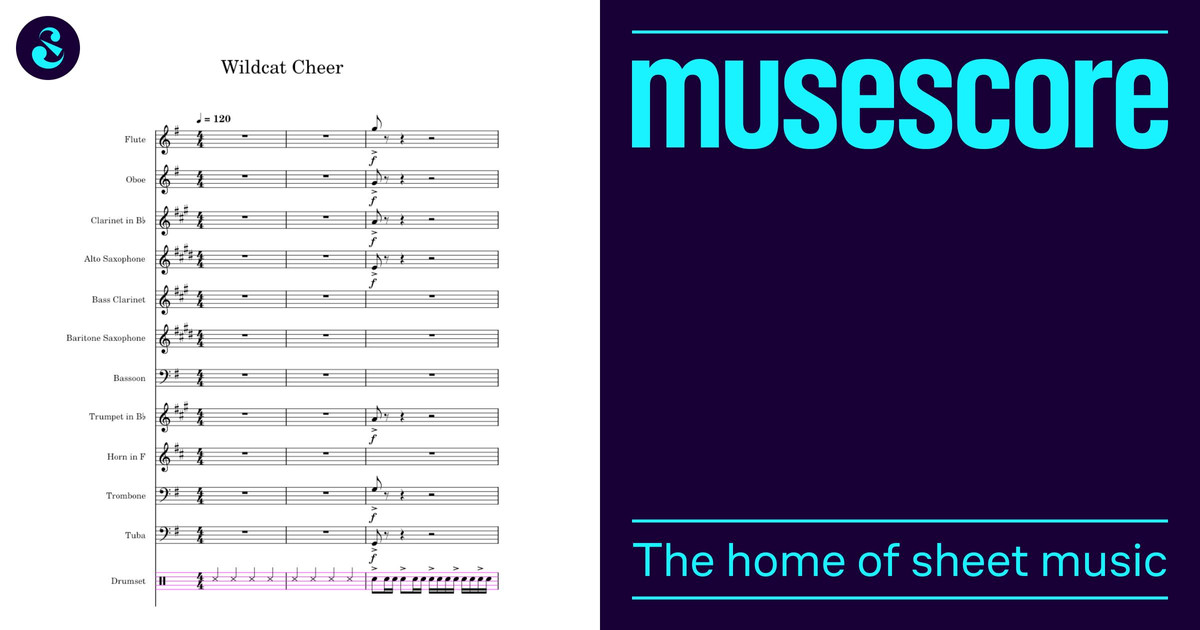 Wildcat Cheer Arr Sheet music for Piano, Trombone, Tuba, Flute & more ...