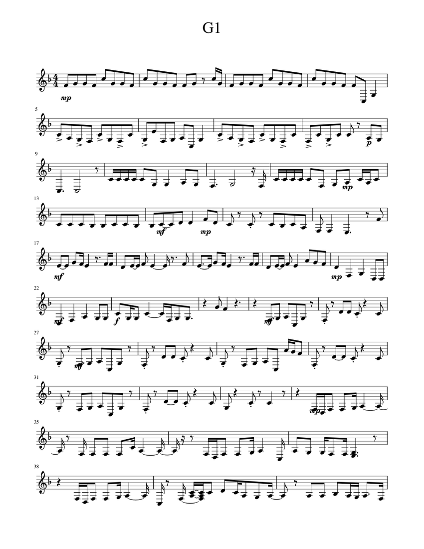 G1 Sheet music for Piano (Solo) | Musescore.com