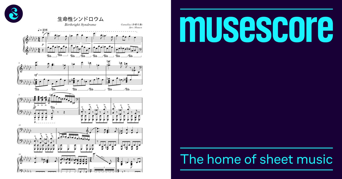 seimeisei syndrome – Camellia (short ver.) Sheet Music for Piano (Solo ...