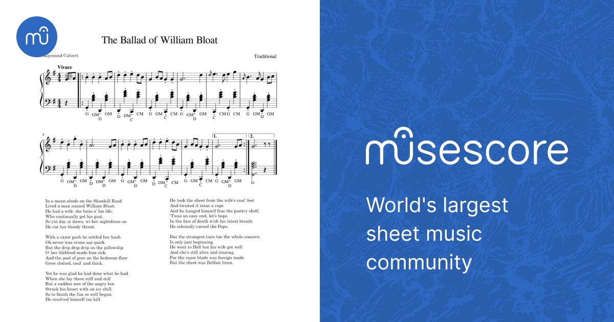 The Ballad Of William Bloat – Trad. Irish Sheet Music for Accordion ...