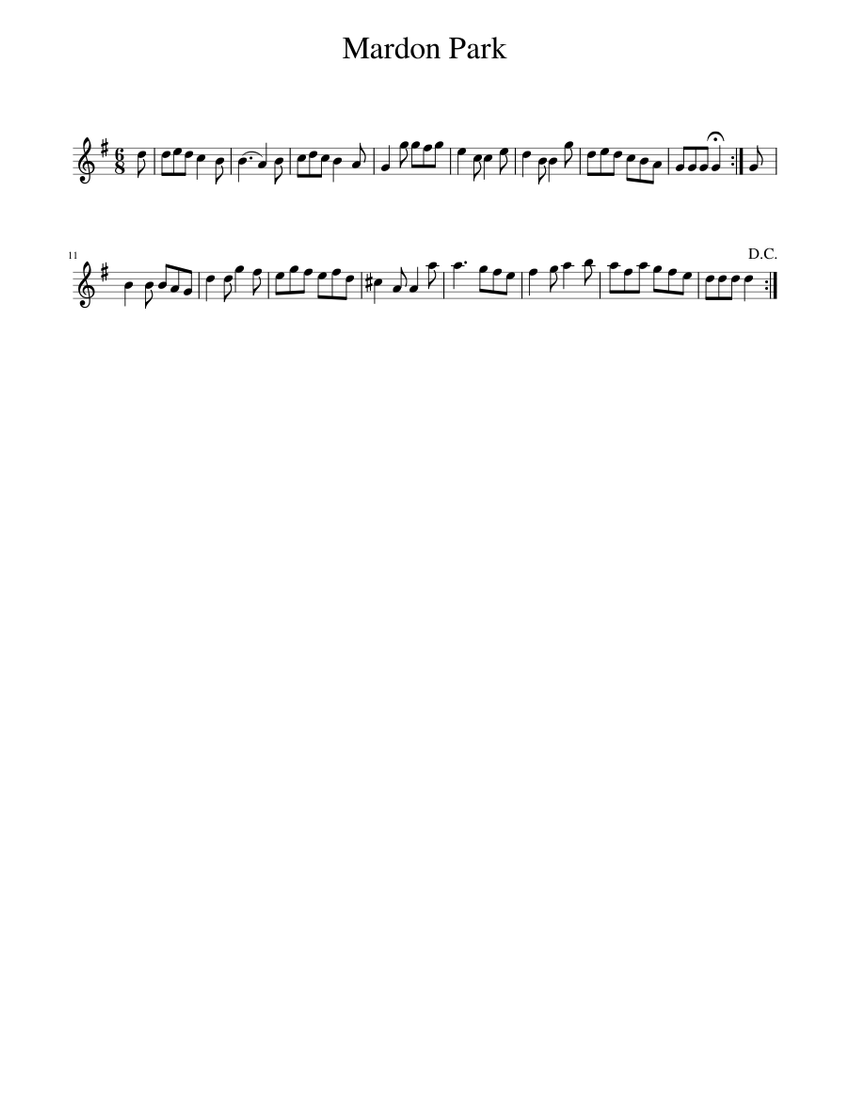 Mardon Park Sheet music for Piano (Solo) Easy | Musescore.com