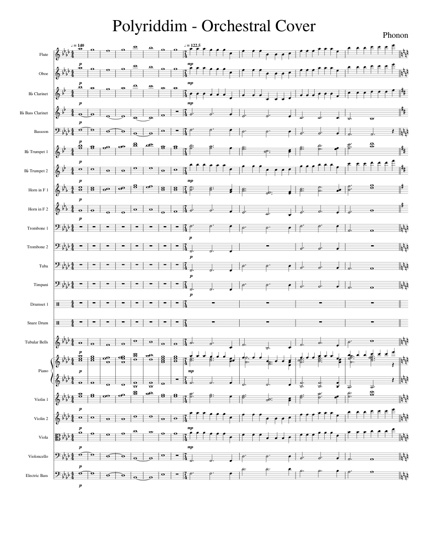 Polyriddim - Orchestral Cover Sheet Music for Piano, Trombone, Tuba ...