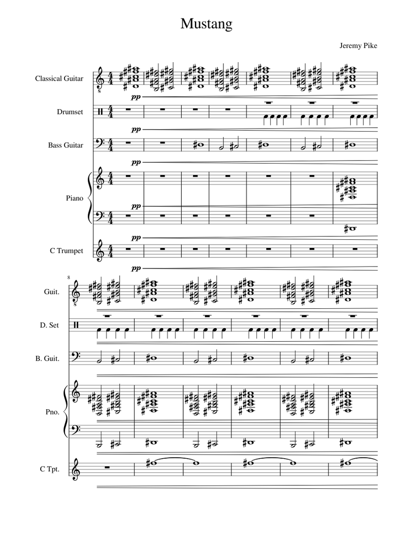 Mustang Sheet music for Piano, Guitar, Bass guitar, Drum group & more ...