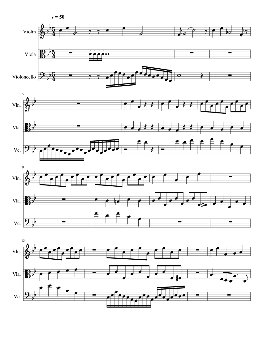Dissonance Sheet Music for Violin, Viola, Cello (String Trio ...
