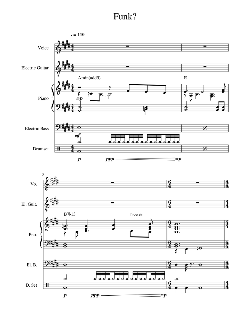 Funk? Sheet music for Piano, Vocals, Guitar, Bass guitar & more ...