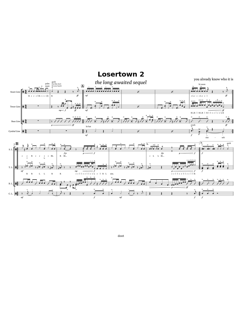 Losertown 2 - piano tutorial