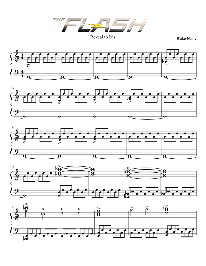Reveal to Iris The Flash Piano Sheet music for Piano (Solo) | Musescore.com