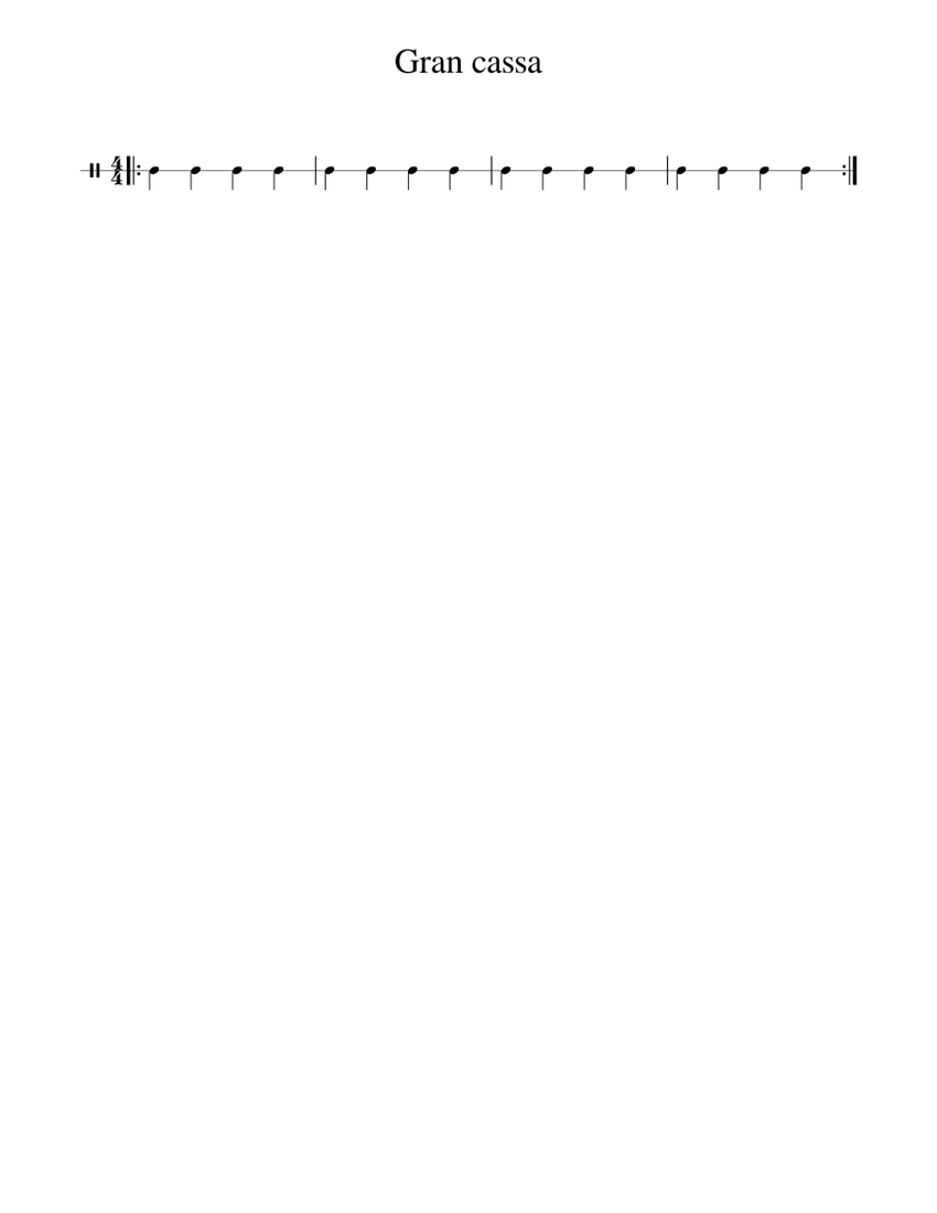 Gran cassa (Vaidelote) Sheet Music for Bass drum (Solo) | MuseScore.com