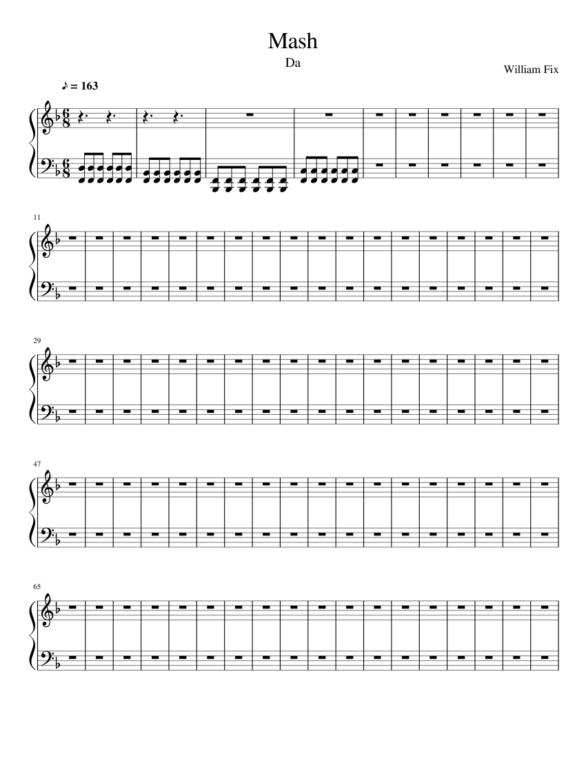 Mash Sheet music for Piano (Solo) Easy | Musescore.com