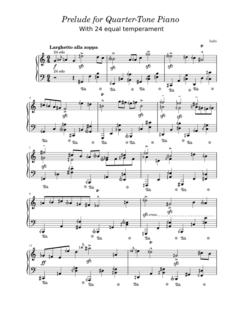 Prelude for Quarter-Tone Piano Sheet music for Piano (Solo) | Musescore.com