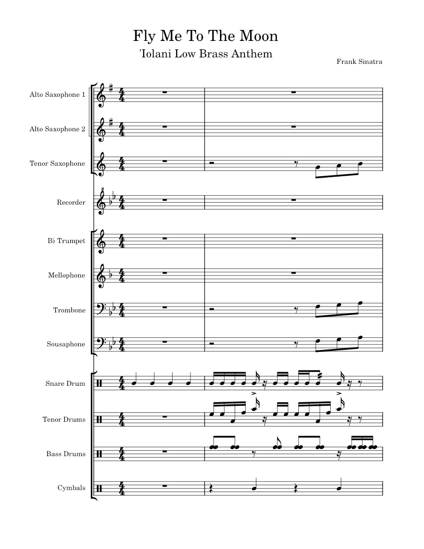 Fly Me to the Moon – Frank Sinarta Fly Me to the Moon – recorder ...