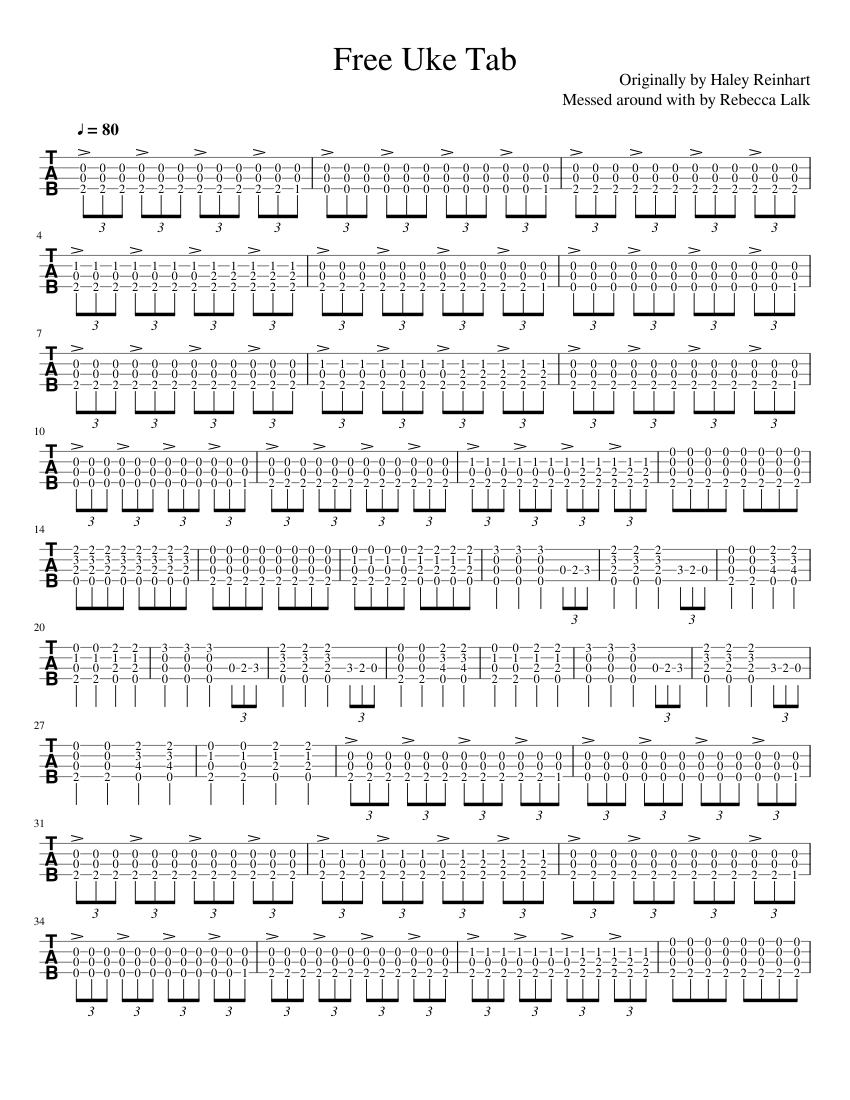 Free Ukulele Tab Sheet Music for Ukulele (Solo) | MuseScore.com