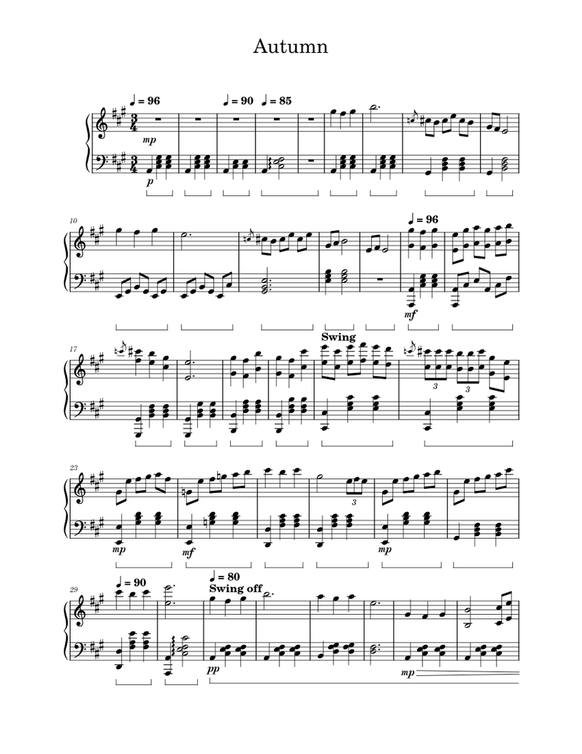 Autumn Sheet Music for Piano (Solo) | MuseScore.com