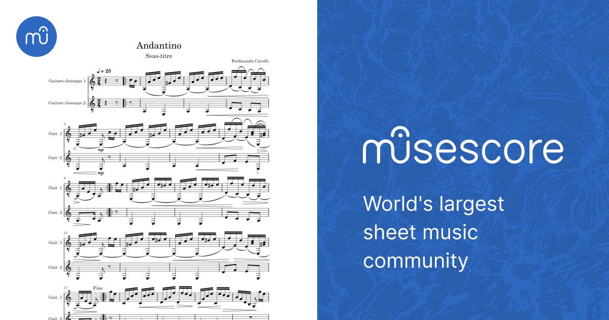 Andantino op.241, no.19 – Ferdinando Carulli Andantino Sheet music for Guitar (Solo) | Musescore.com