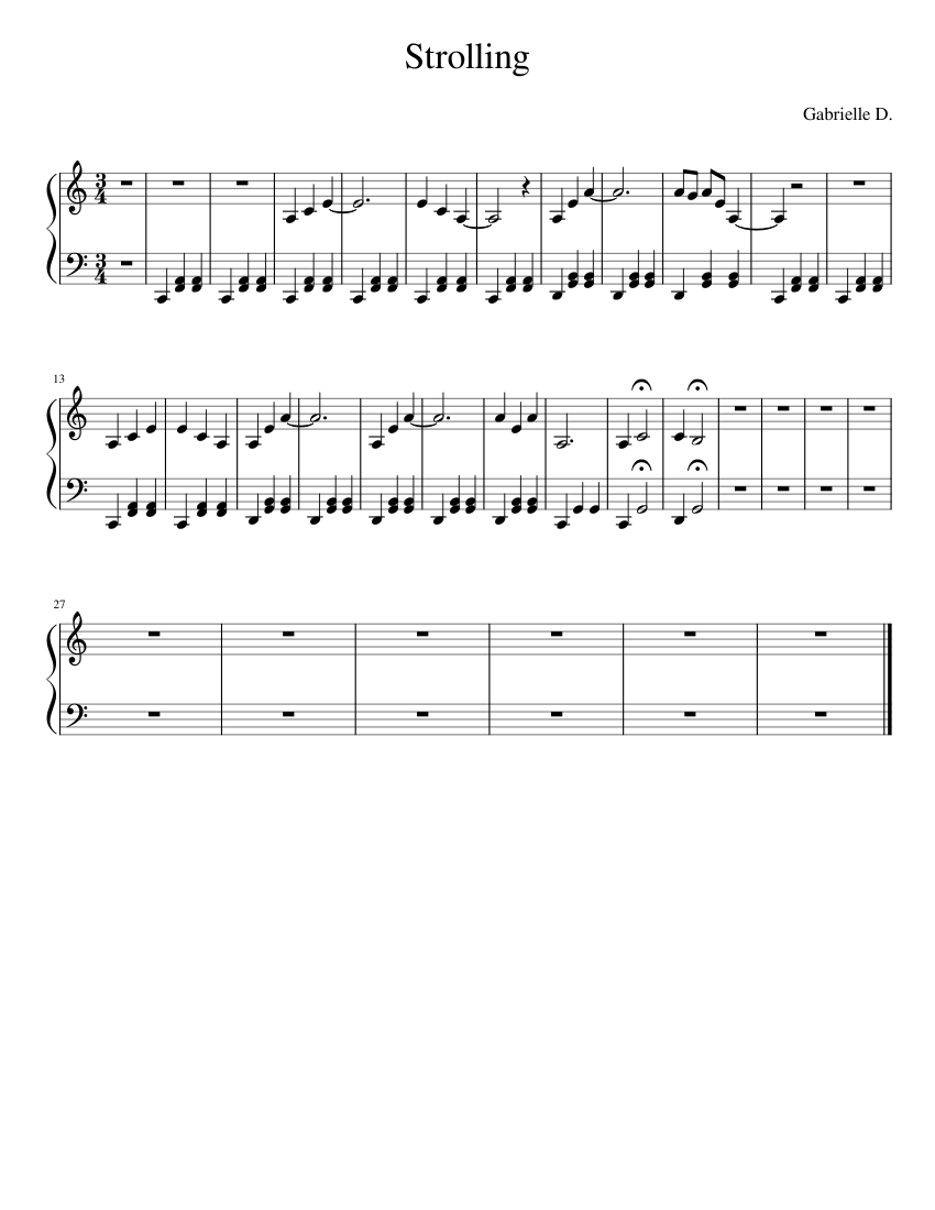 Strolling Sheet music for Piano (Solo) | Musescore.com