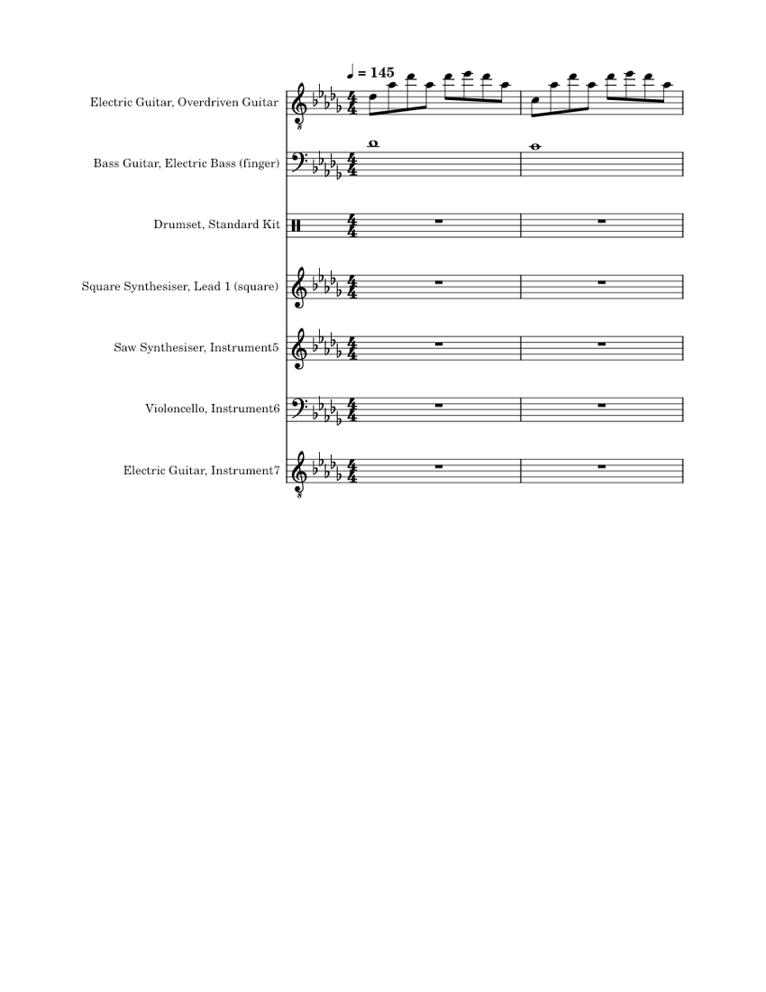 Mr. Brightside – The Killers Sheet music for Cello, Guitar, Bass guitar ...