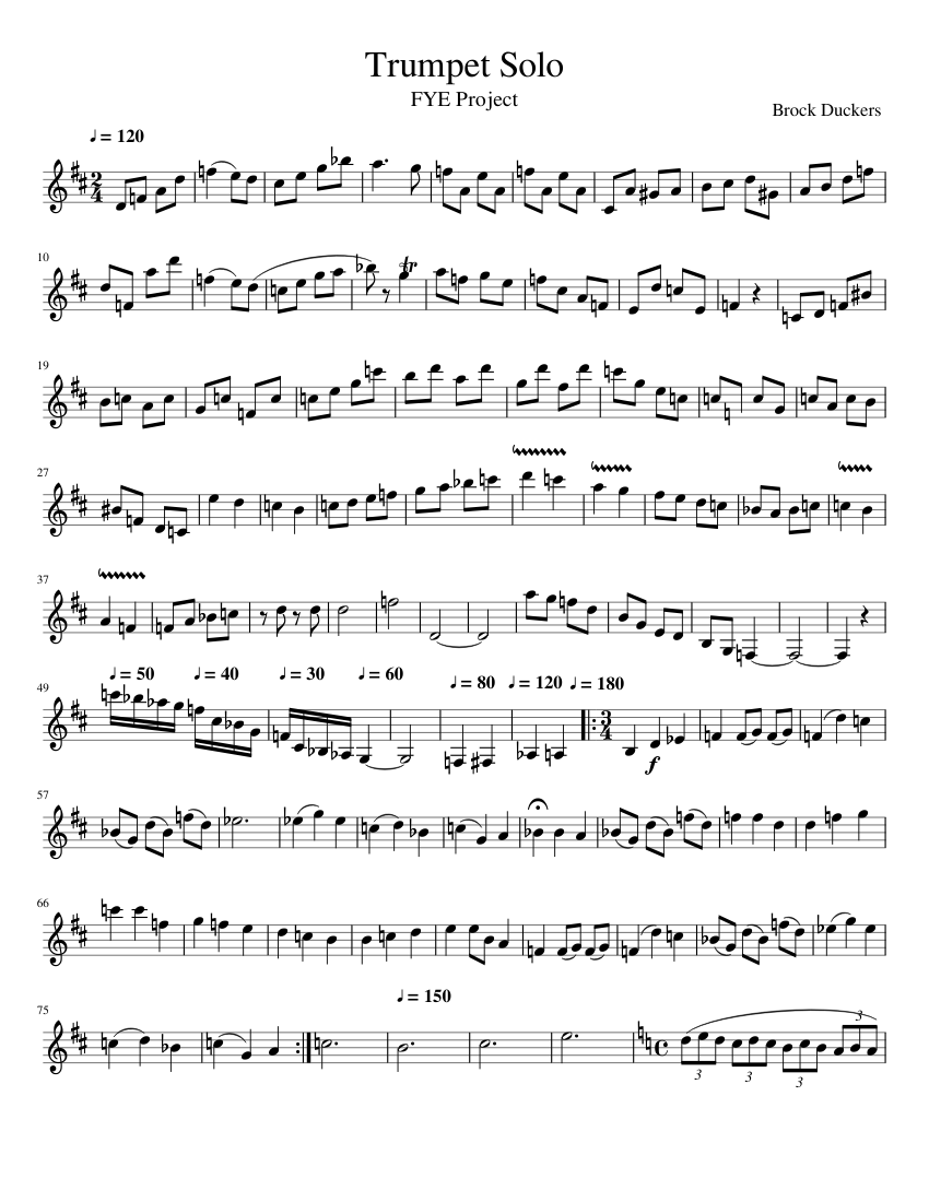 Trumpet Solo Sheet music for Trumpet in b-flat (Solo) | Musescore.com