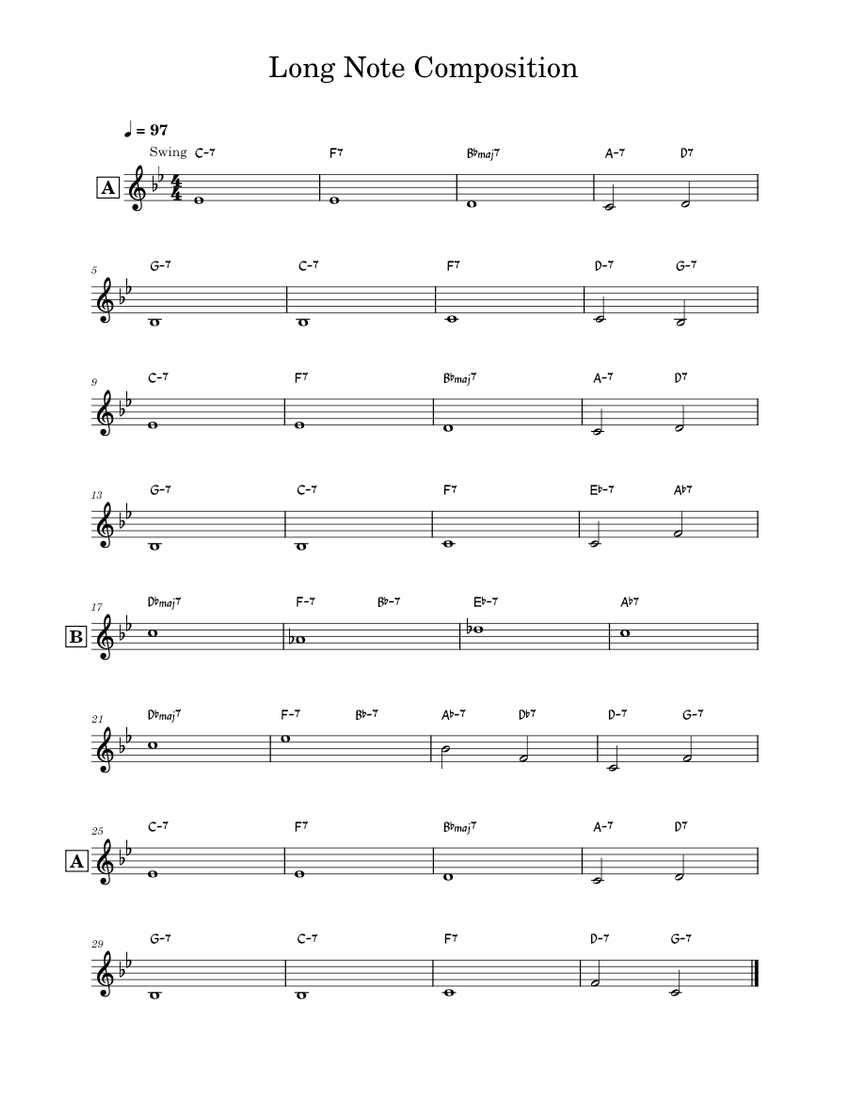 long note composition final Sheet music for Piano (Solo) | Musescore.com