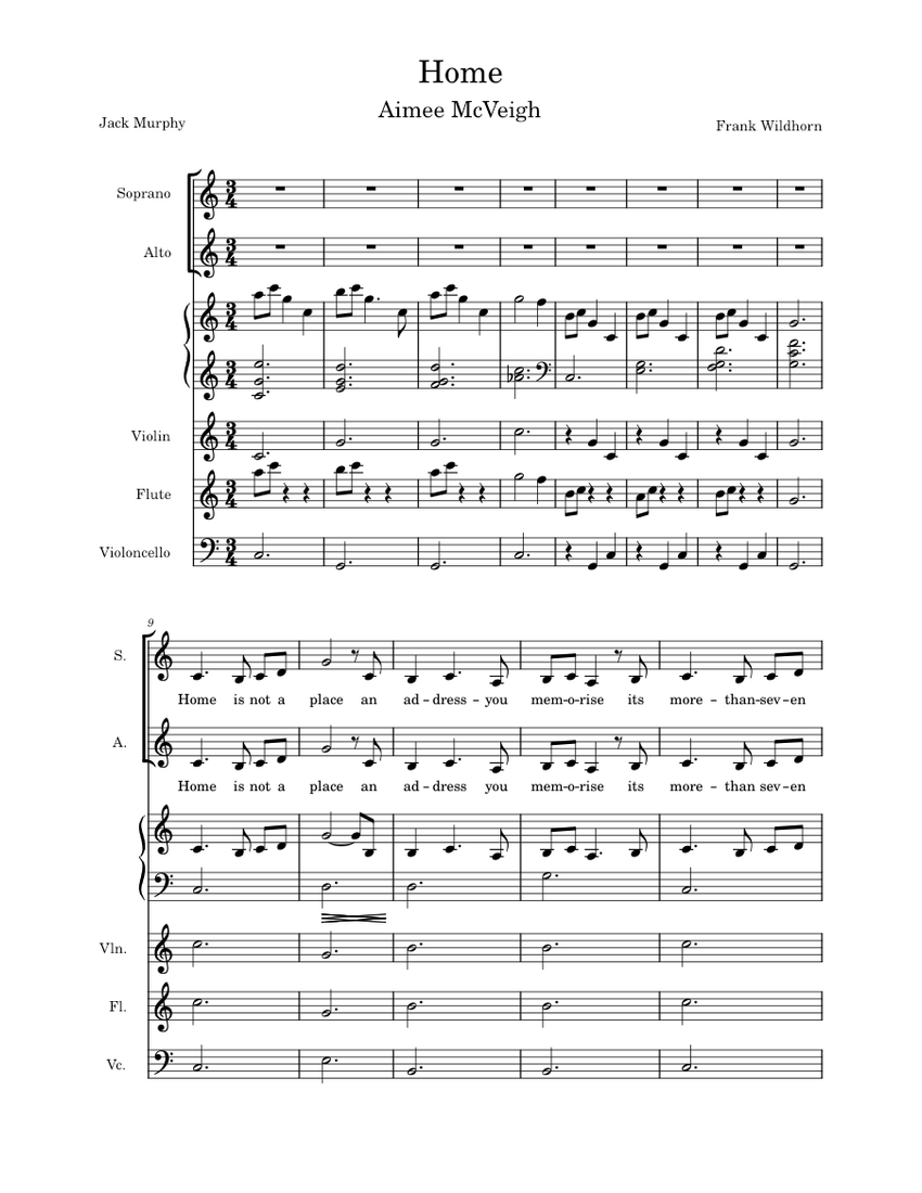 Home- Aimee Mcv=Veigh Sheet music for Piano, Soprano, Alto, Flute & more instruments (Piano ...