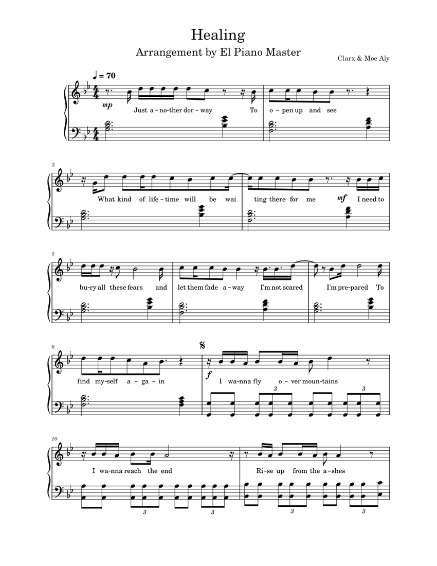 Healing – Clarx & Moe Aly Sheet Music for Piano (Solo) | MuseScore.com