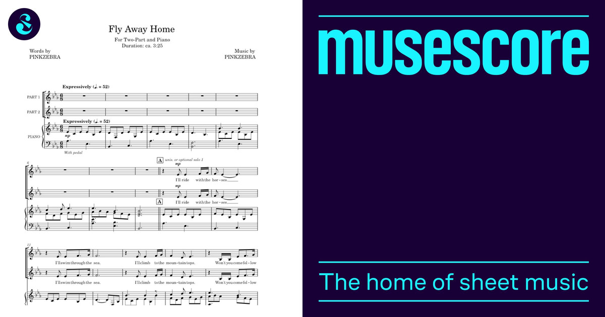 Fly away Home - Pinkzebra Sheet Music for Piano, Synthesizer (Mixed ...