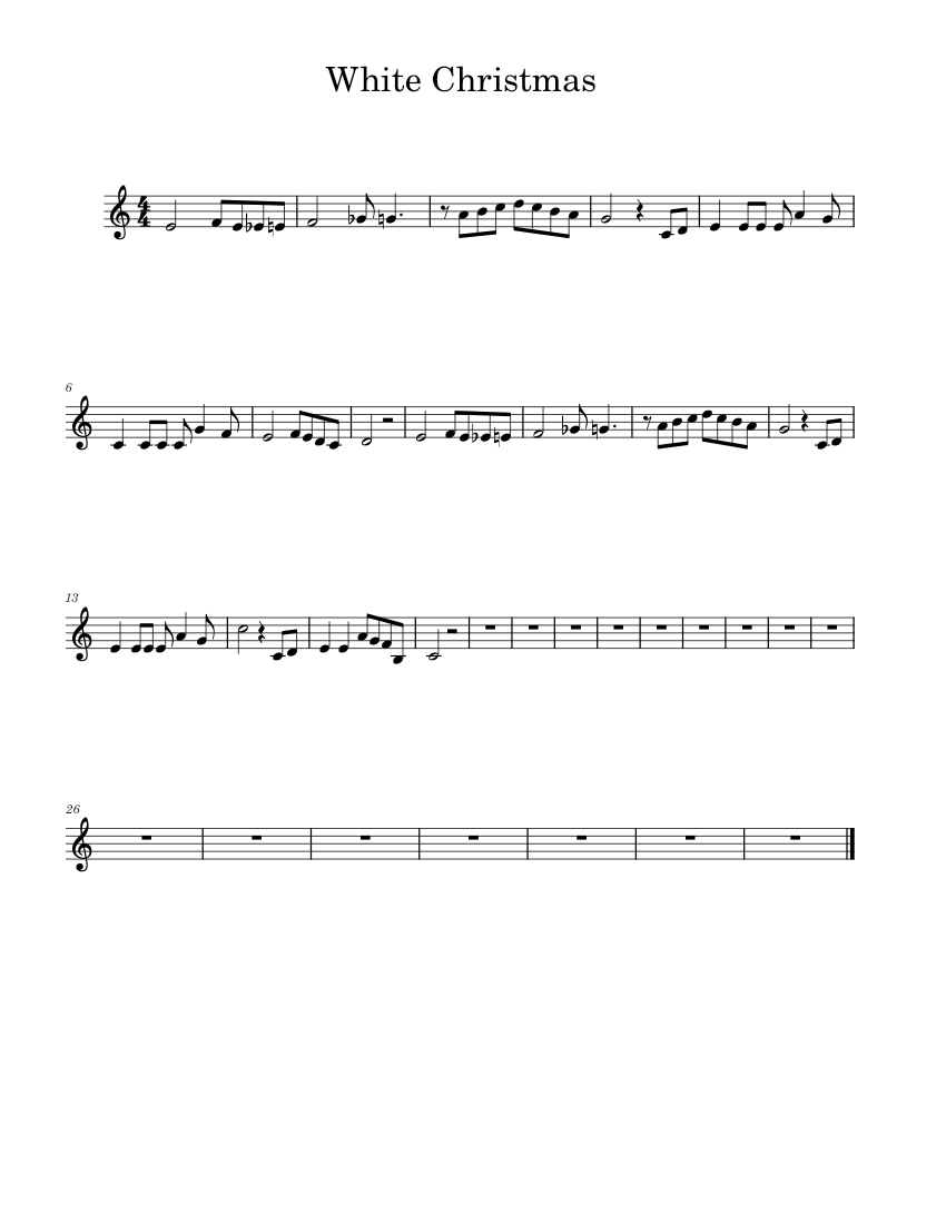 White Christmas Trumpet Sheet music for Cornet (Solo) | Musescore.com