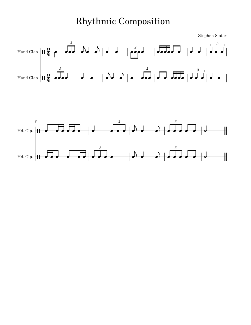 Rhythmic Composition Sheet music for Hand clap (Percussion Duet ...