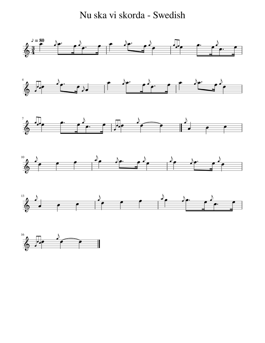 Nu ska vi skorda - Swedish Sheet music for Piano (Solo) Easy ...