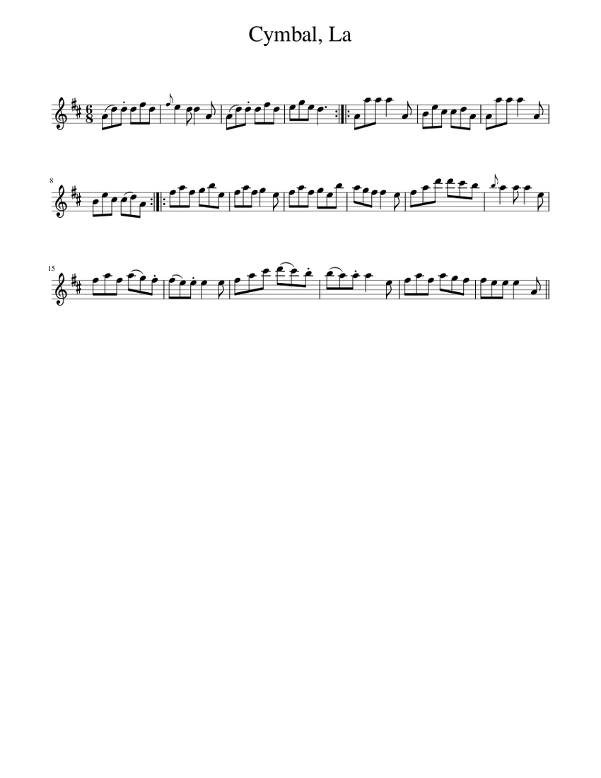 Cymbal, La Sheet music for Piano (Solo) | Musescore.com