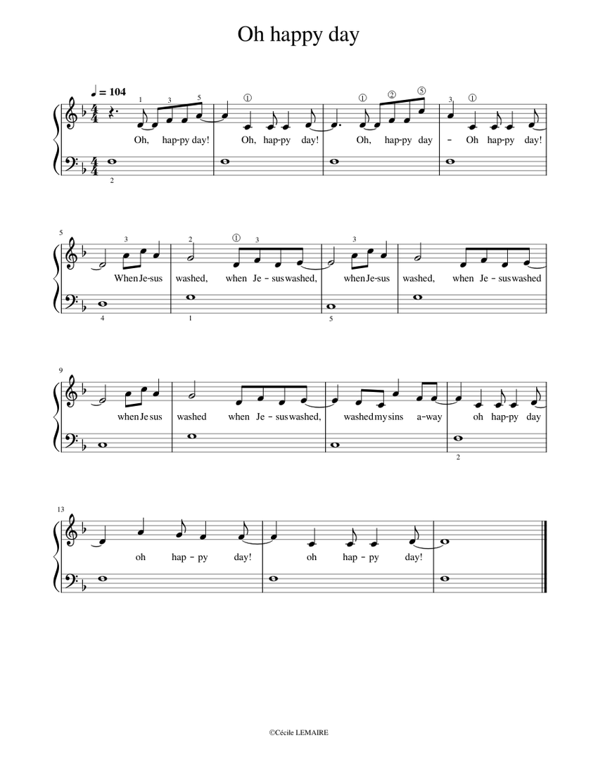 Oh happy day piano easy Sheet music for Piano (Solo) | Musescore.com