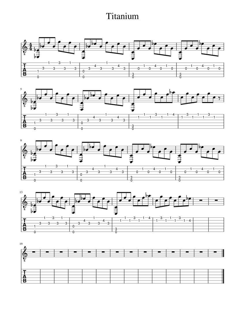 Titanium Sheet music for Guitar (Solo) | Musescore.com