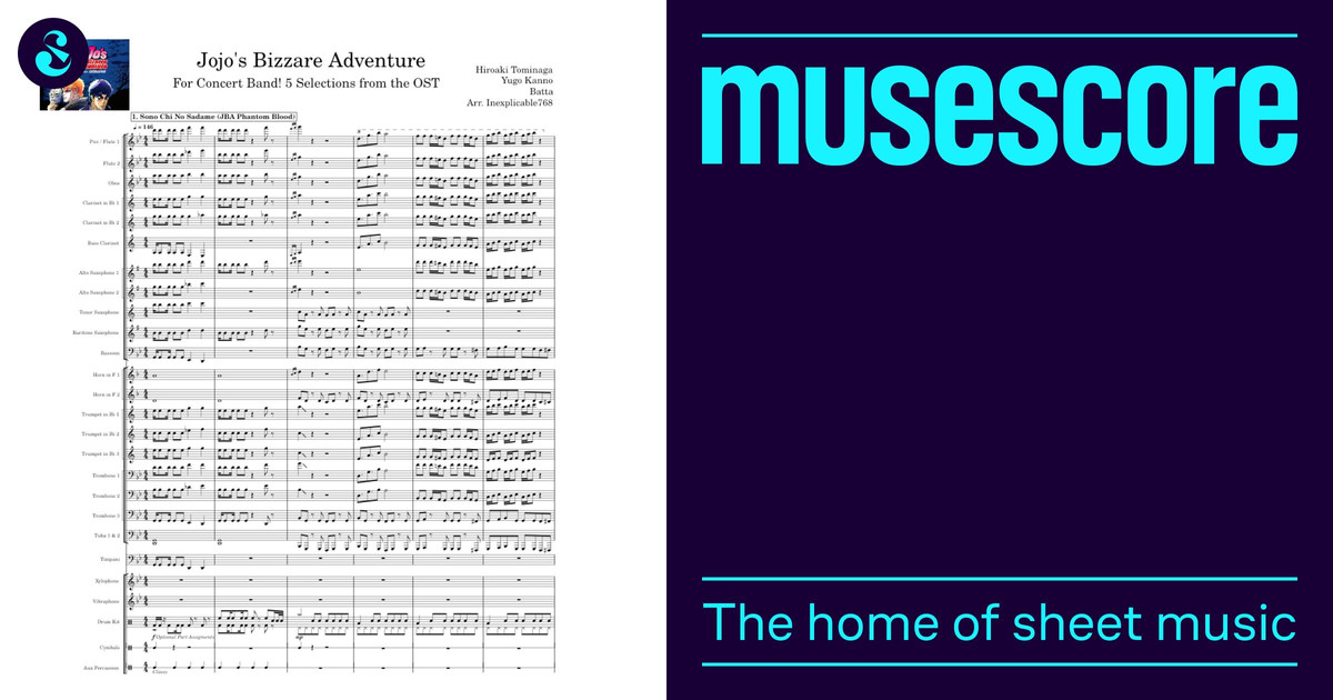 Concert Band - Jojo's Bizarre Adventure Sheet Music for Trombone, Tuba ...