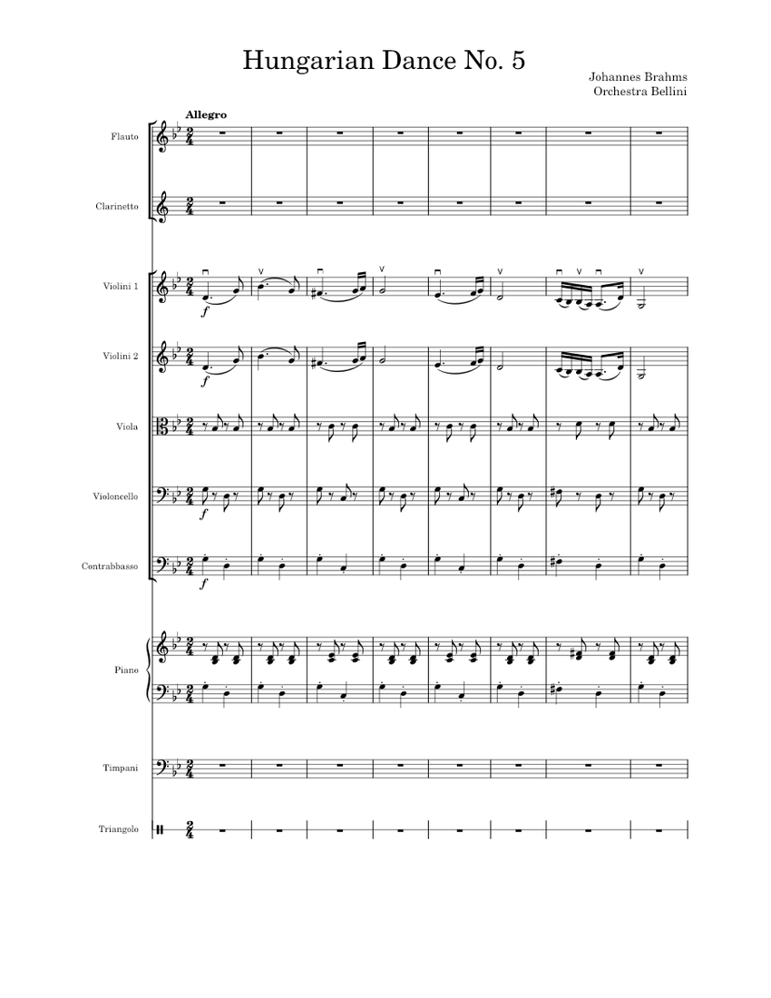 21 Hungarian Dances, WoO 1 – Johannes Brahms Johannes Brahms Hungarian Dance No. 5 Sheet music ...