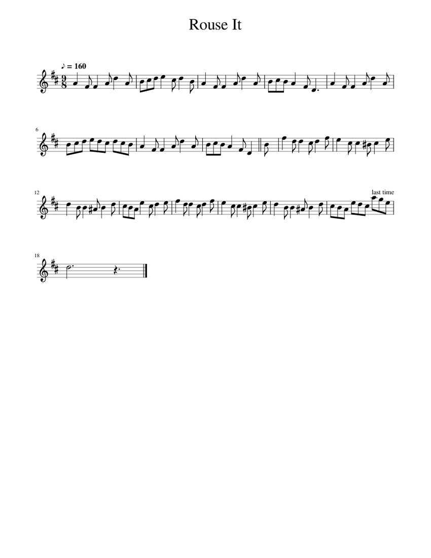 Rouse It Sheet music for Piano (Solo) Easy | Musescore.com