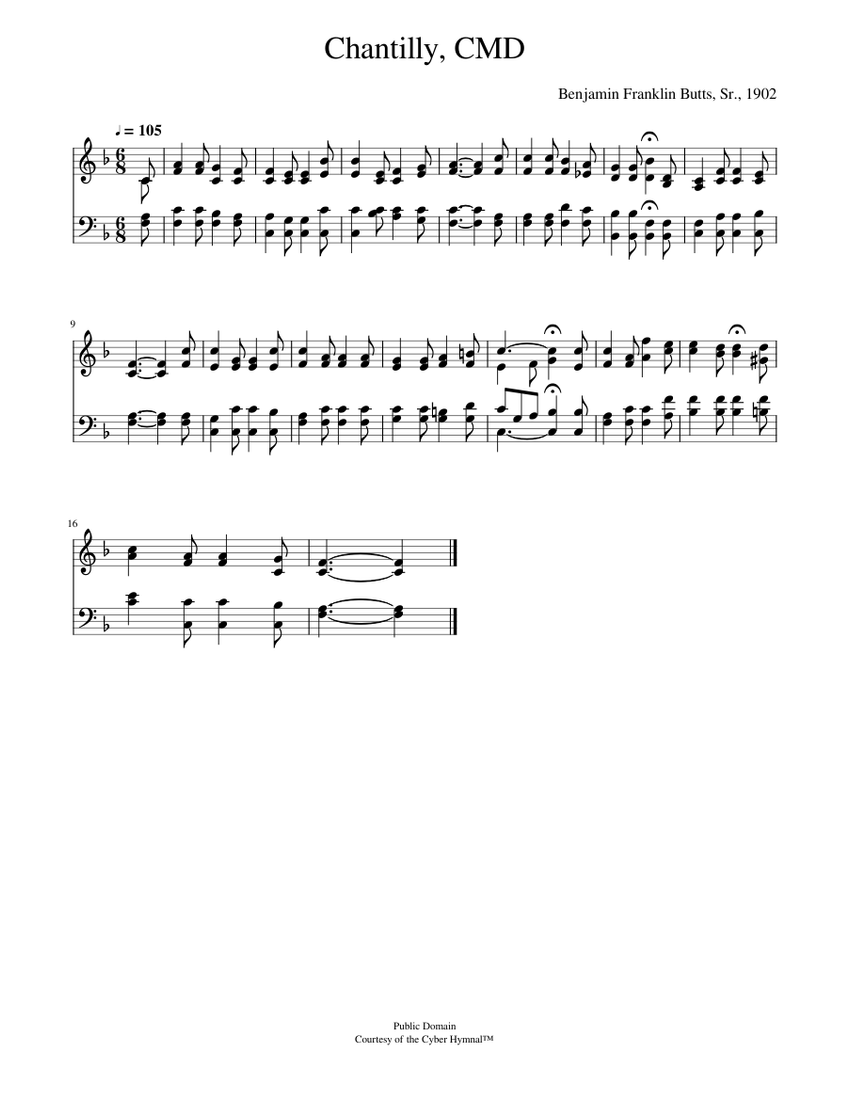 Sufficient grace - B. Franklin Butts Sheet music for Piano (Piano Duo ...