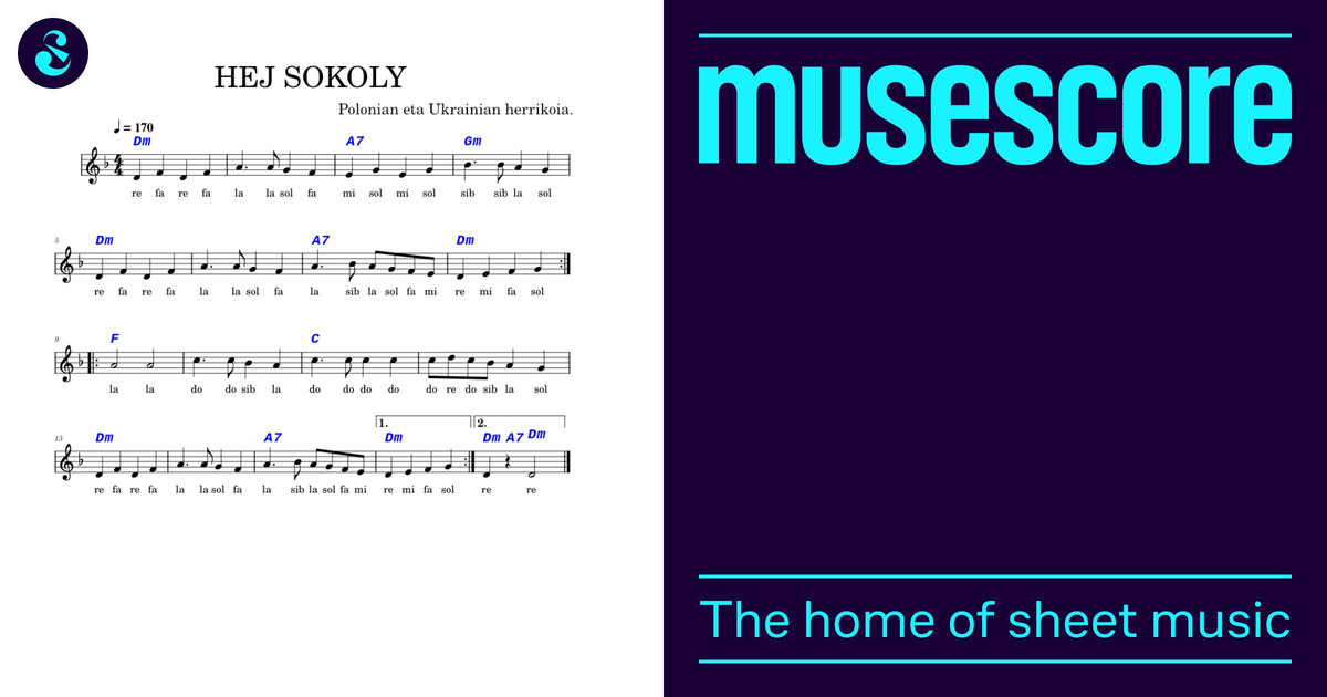 Hej_Sokoly_txirula Sheet Music with Chords for Accordion (Solo ...