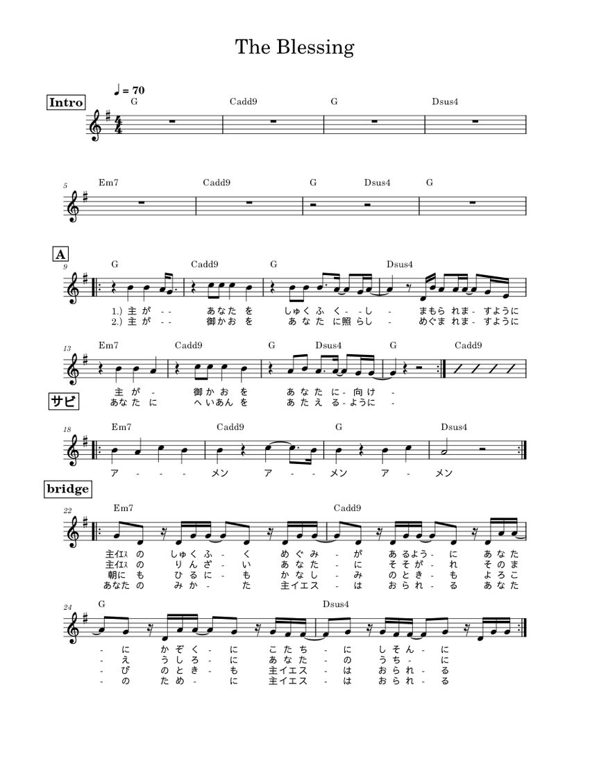 The Blessing Sheet music for Piano (Solo) Easy | Musescore.com