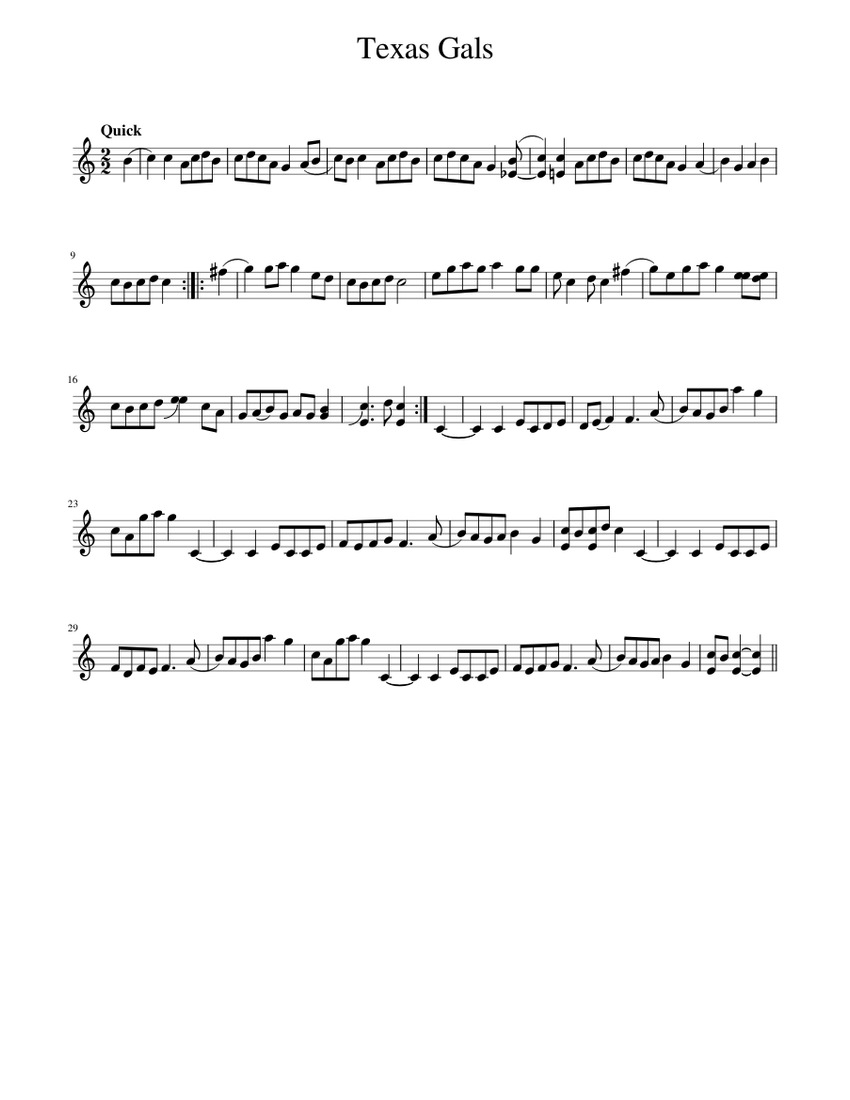 Texas Gals Sheet music for Piano (Solo) Easy | Musescore.com
