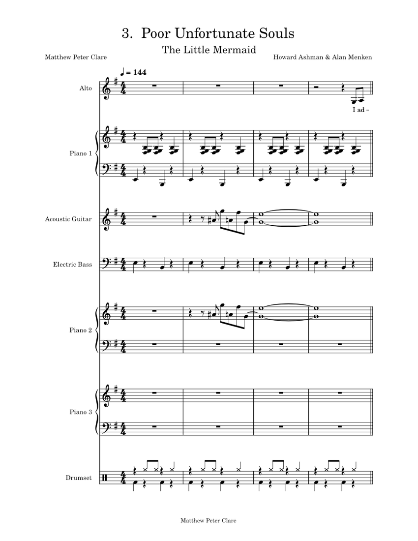 3._Poor_Unfortunate_Souls Sheet Music for Piano, Alto, Guitar, Bass ...
