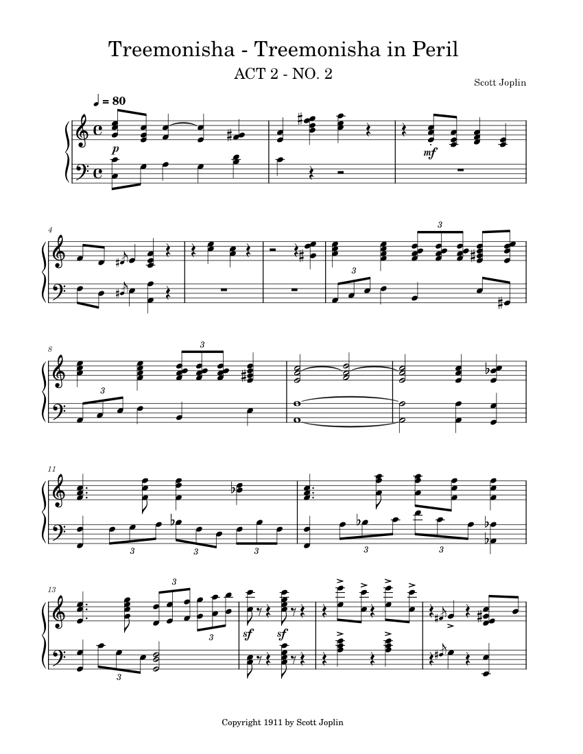 Treemonisha - Treemonisha in Peril (ACT 2 - NO. 12) by Scott Joplin ...