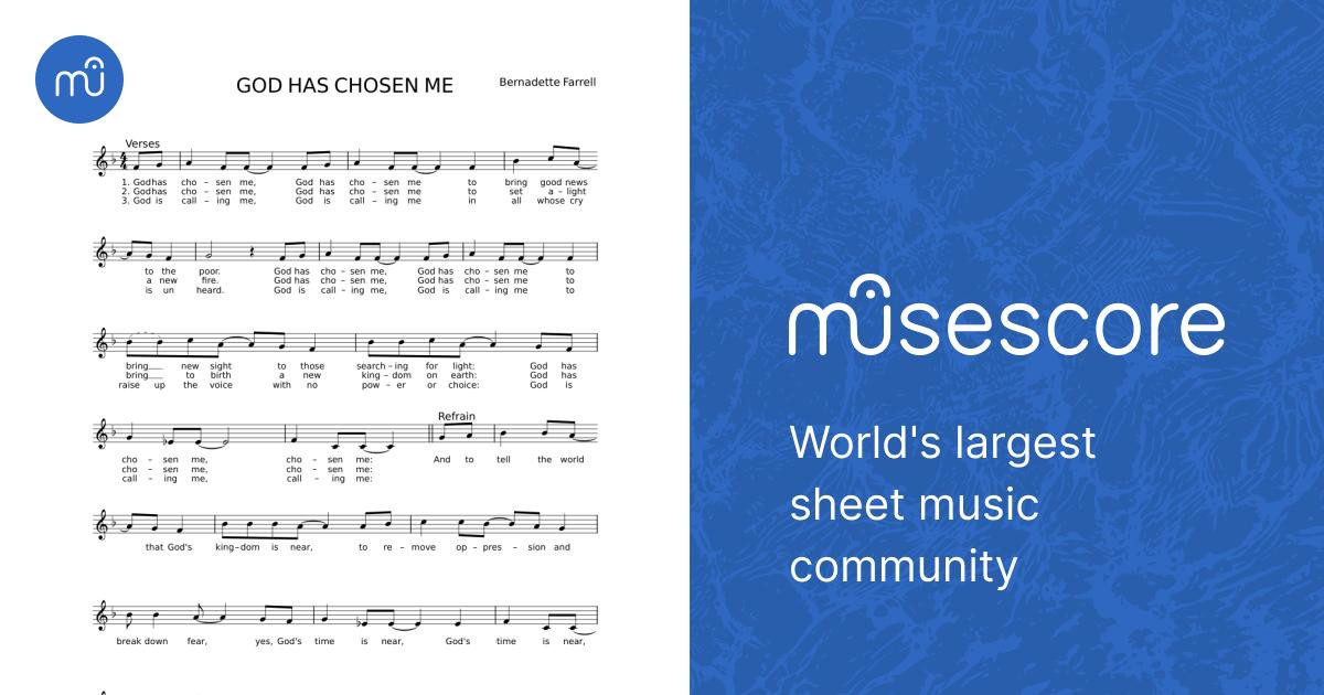 God Has Chosen Me - Bernadette Farrell Sheet Music for Synthesizer ...