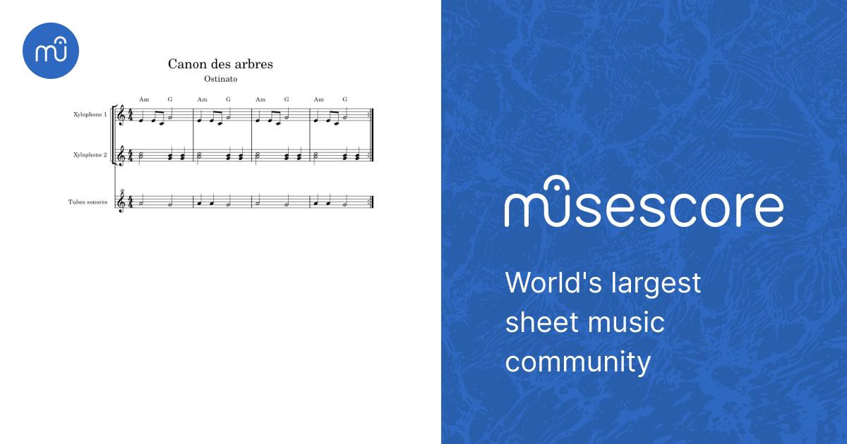 Canon des arbres – Inconnu Canon des arbres Sheet Music with Chords for ...