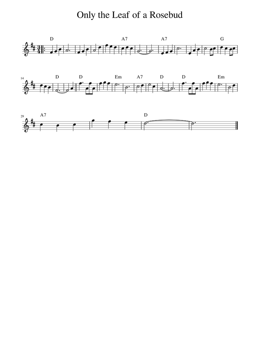 Only the Leaf of a Rosebud Sheet music for Piano (Solo) | Musescore.com