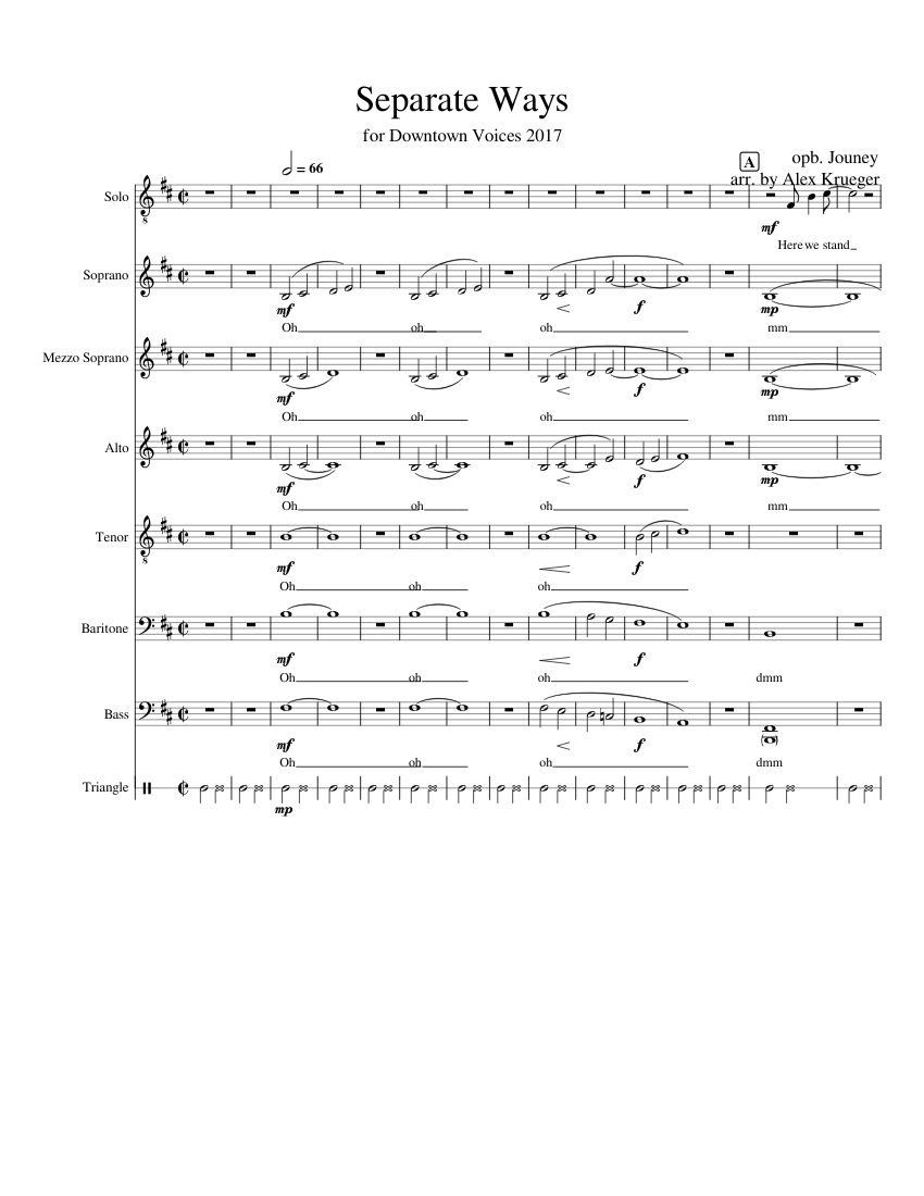 Separate ways – Journey Separate Ways 1 Sheet music for Piano, Triangle ...