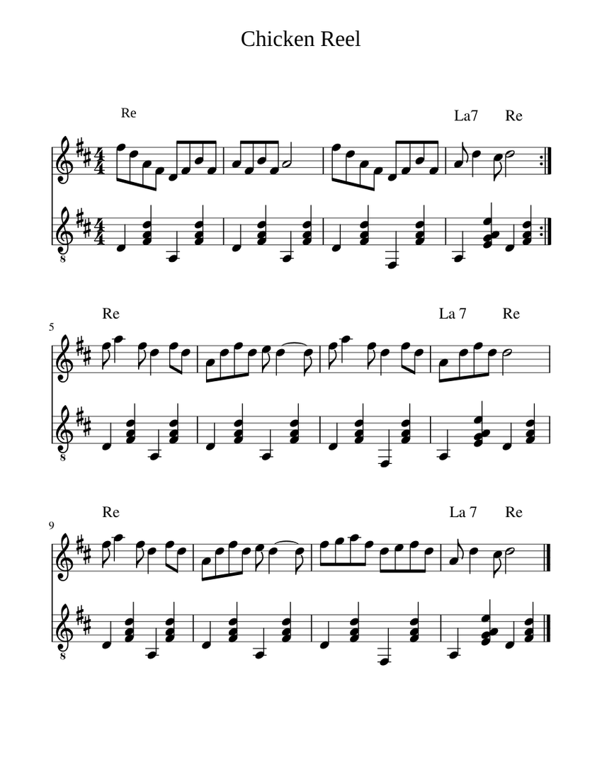 Chicken reel usb Sheet music for Guitar (Solo) | Musescore.com