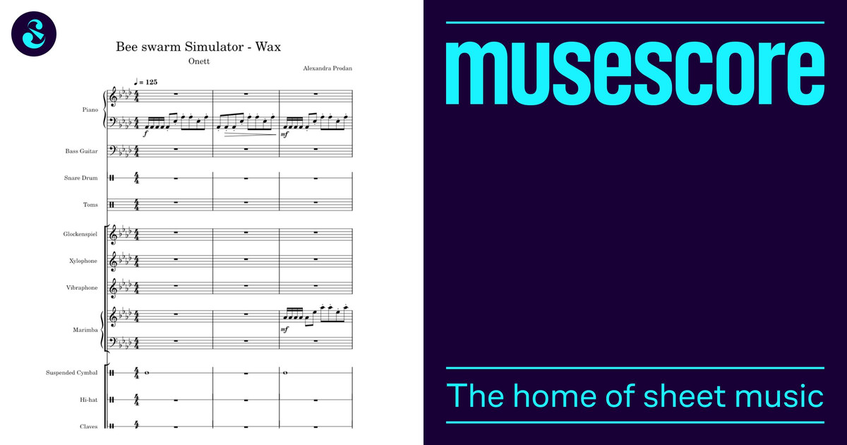 Bee swarm Simulator - Wax Sheet Music for Piano, Vibraphone ...