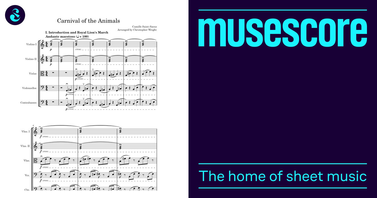 Carnival of the Animals - 2 Selections - Saint-Saens Sheet music for Strings group (Mixed ...