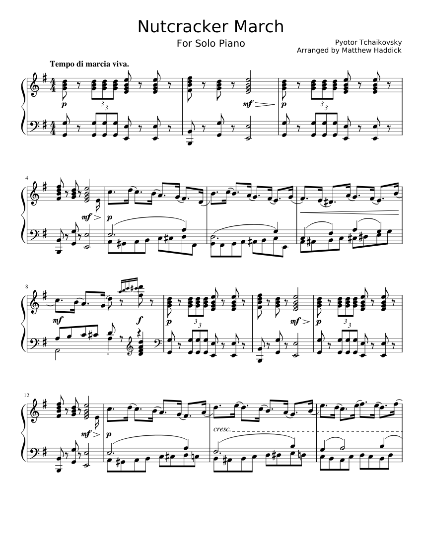 Nutcracker March Sheet music for Piano (Solo) | Musescore.com