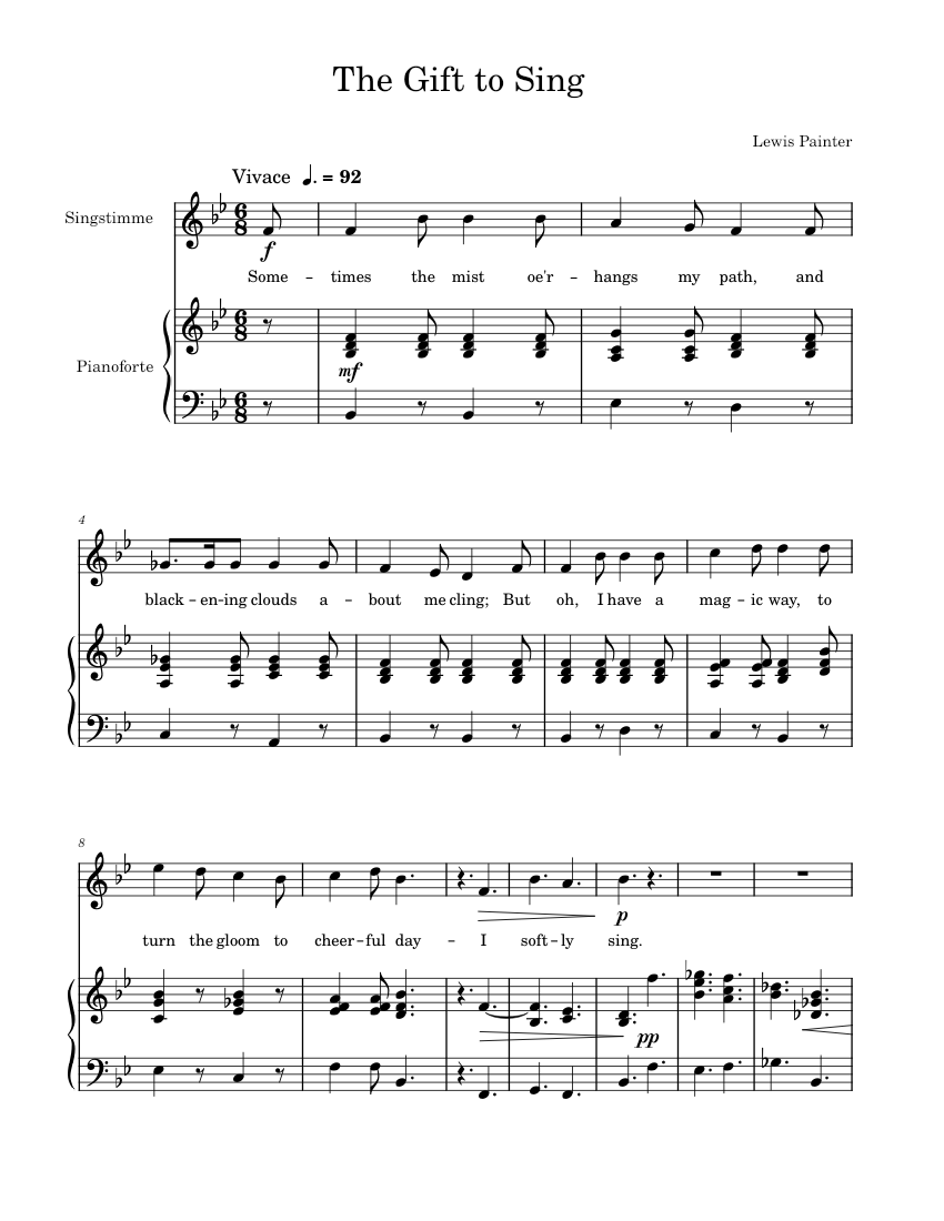 The Gift to Sing - Lewis Painter Sheet music for Piano, Vocals (Piano ...