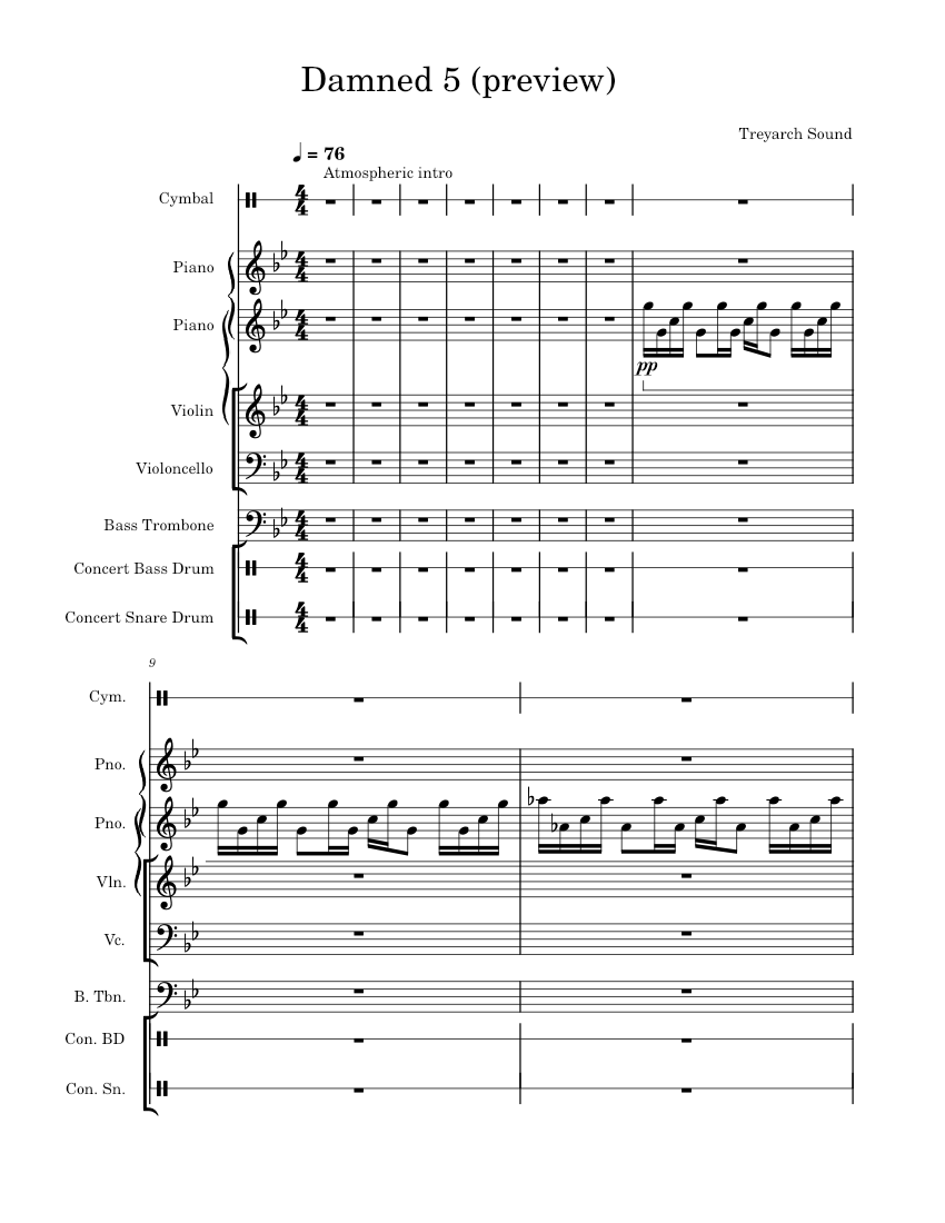 Damned 5 (Full) - CoD Vanguard Zombies Sheet music for Piano, Trombone ...